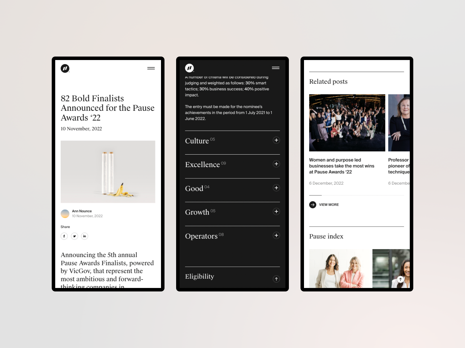 Pause Awards Awwwards Honorable Mention