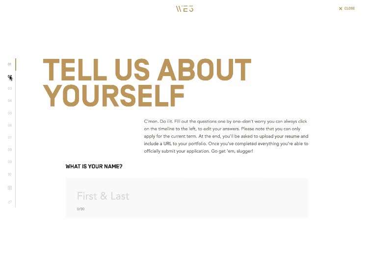 Unique Job Application - Forms & Semantic Forms - Awwwards