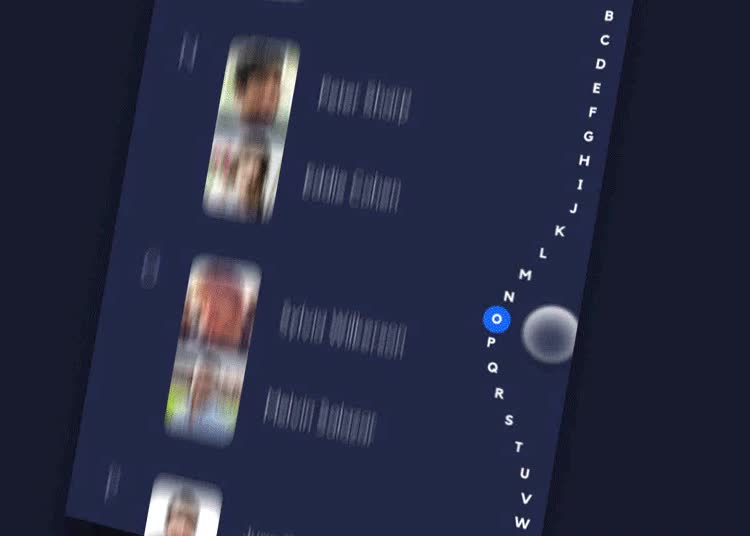 Scrolling microinteraction in Contacts by Nikita Duhovny - UI Animation ...
