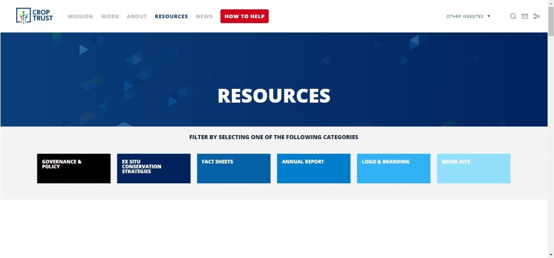 Resources - Crop Trust - Awwwards