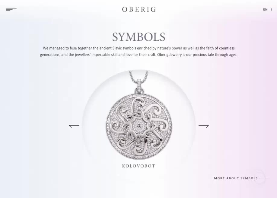 Oberig jewelry product gallery - Galleries and SlideShows - Awwwards