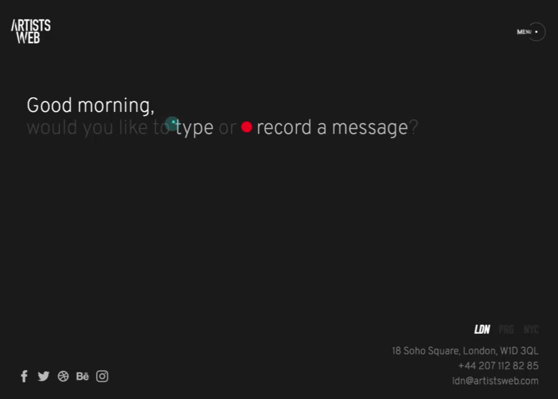 Type or Record a Message - Contact Pages - Awwwards