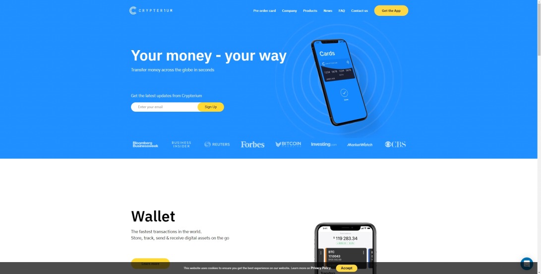 Crypterium — Cryptobank for Cryptopeople - Awwwards