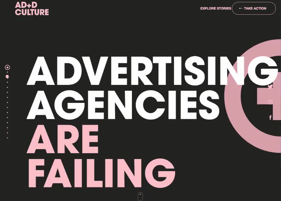 Ad+d Culture - Vertical dot navigation - The Best of Navigation - Awwwards