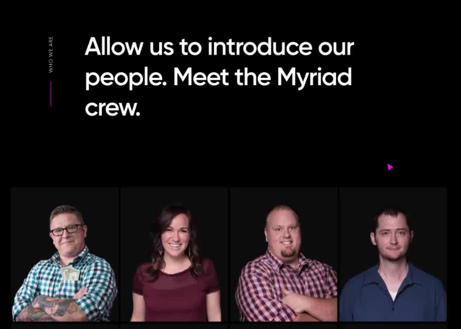 Myriad - UI Design hover animation - Team & About Pages - Awwwards