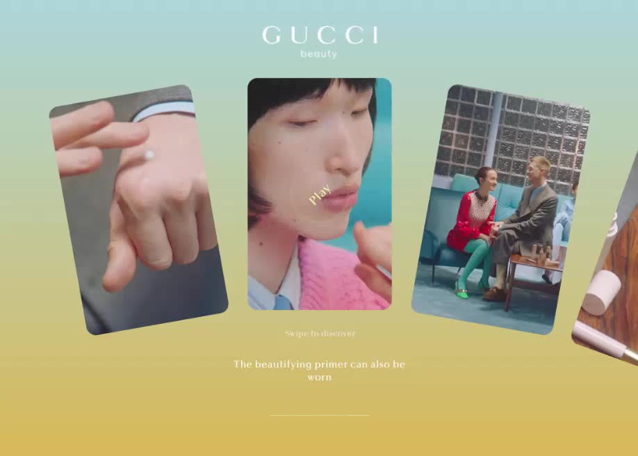 Gucci Beauty Foundation - Gradient background - Trendy Gradients - Awwwards
