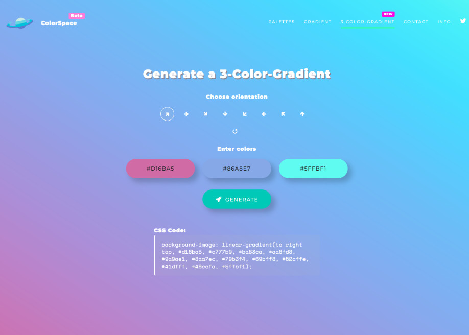 Color Space Gradient Generator Awwwards