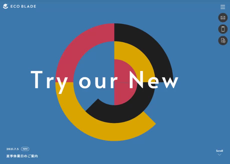 Eco blade - Geometric shapes scroll transition - Transitions - Awwwards