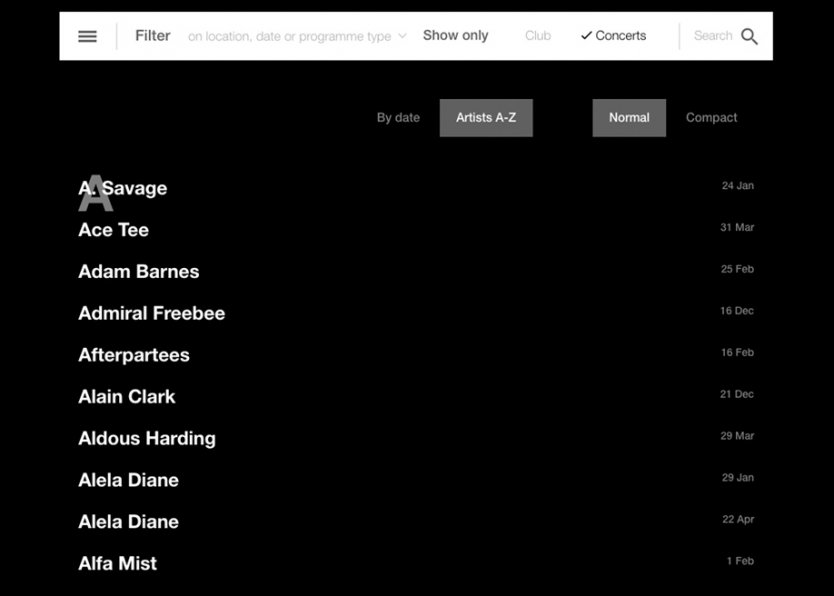 Massive Bold Capitals Search Filter - Search Filters - Awwwards