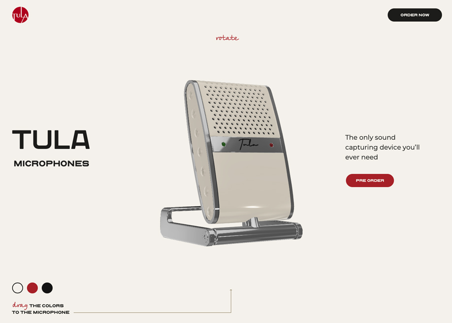 Tula microphones - Awwwards SOTD